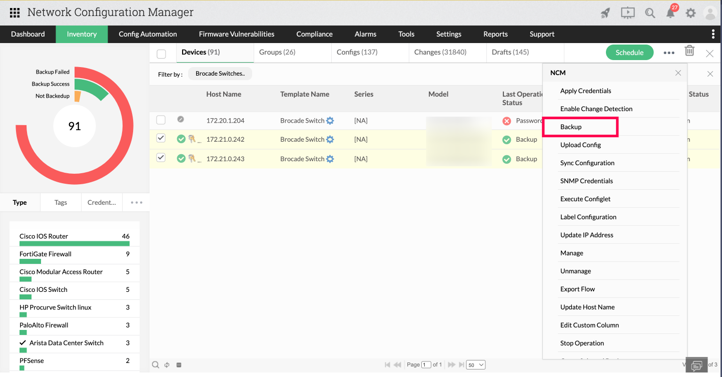 Brocade switch configuration management with Network Configuration ... Brocade switch configuration management with Network Configuration ...